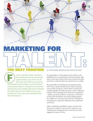 Marketing For Talent: The New Frontier, SMPS, Marketer, August 2014 | PDF