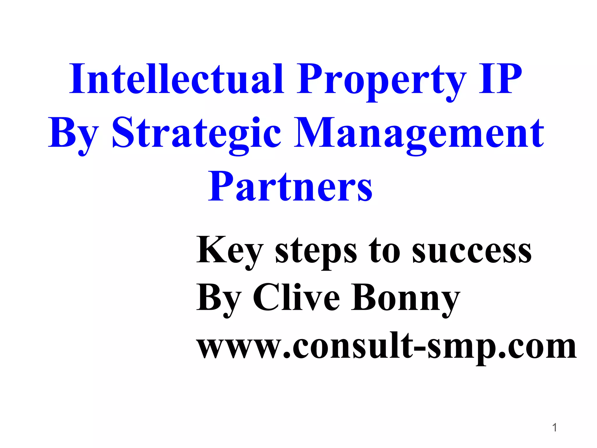 intellectual property IP strategic management partners | PPT