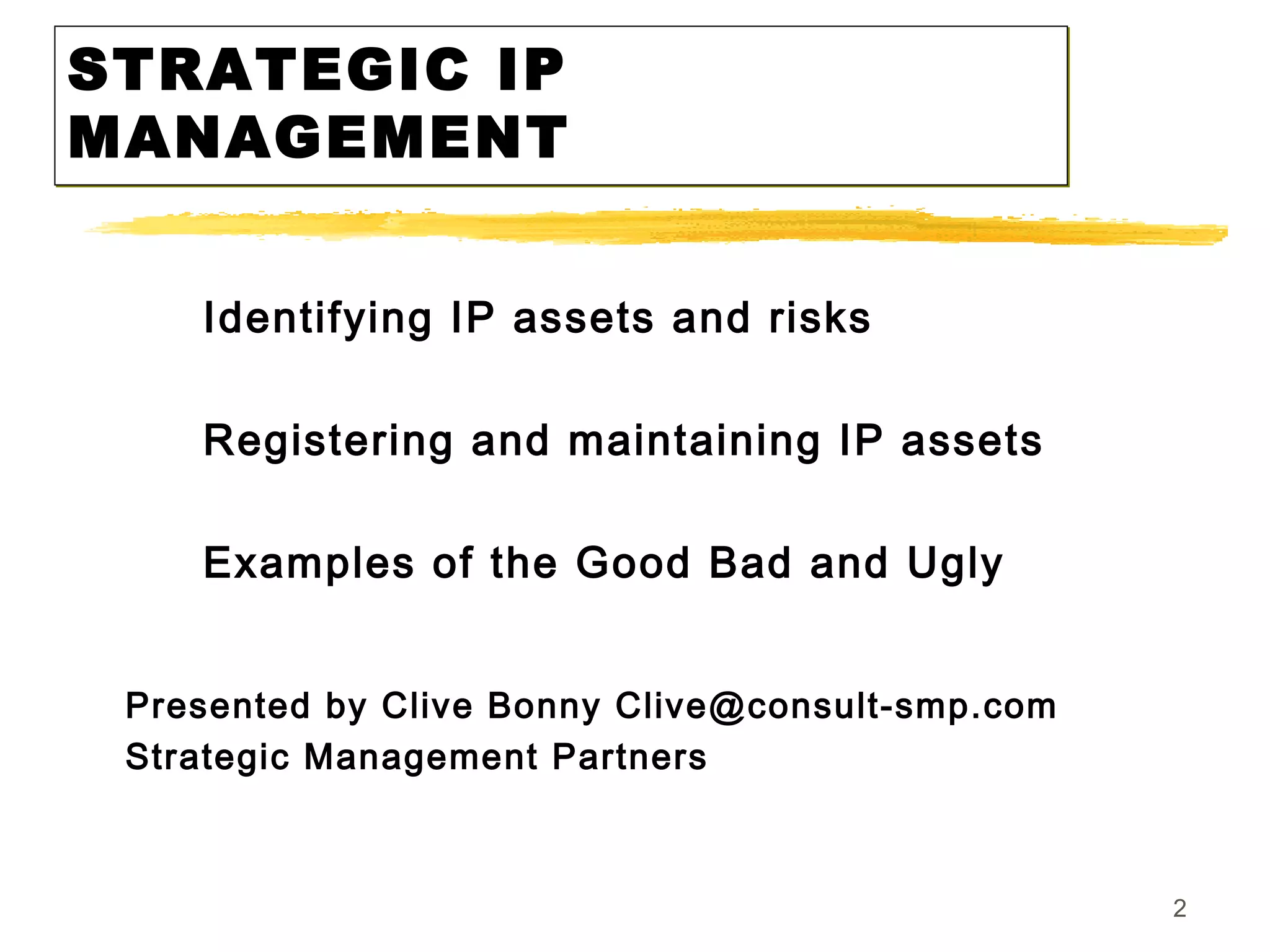intellectual property IP strategic management partners | PPT