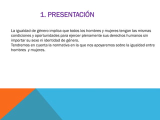 La igualdad de genero en la escuela . | PDF