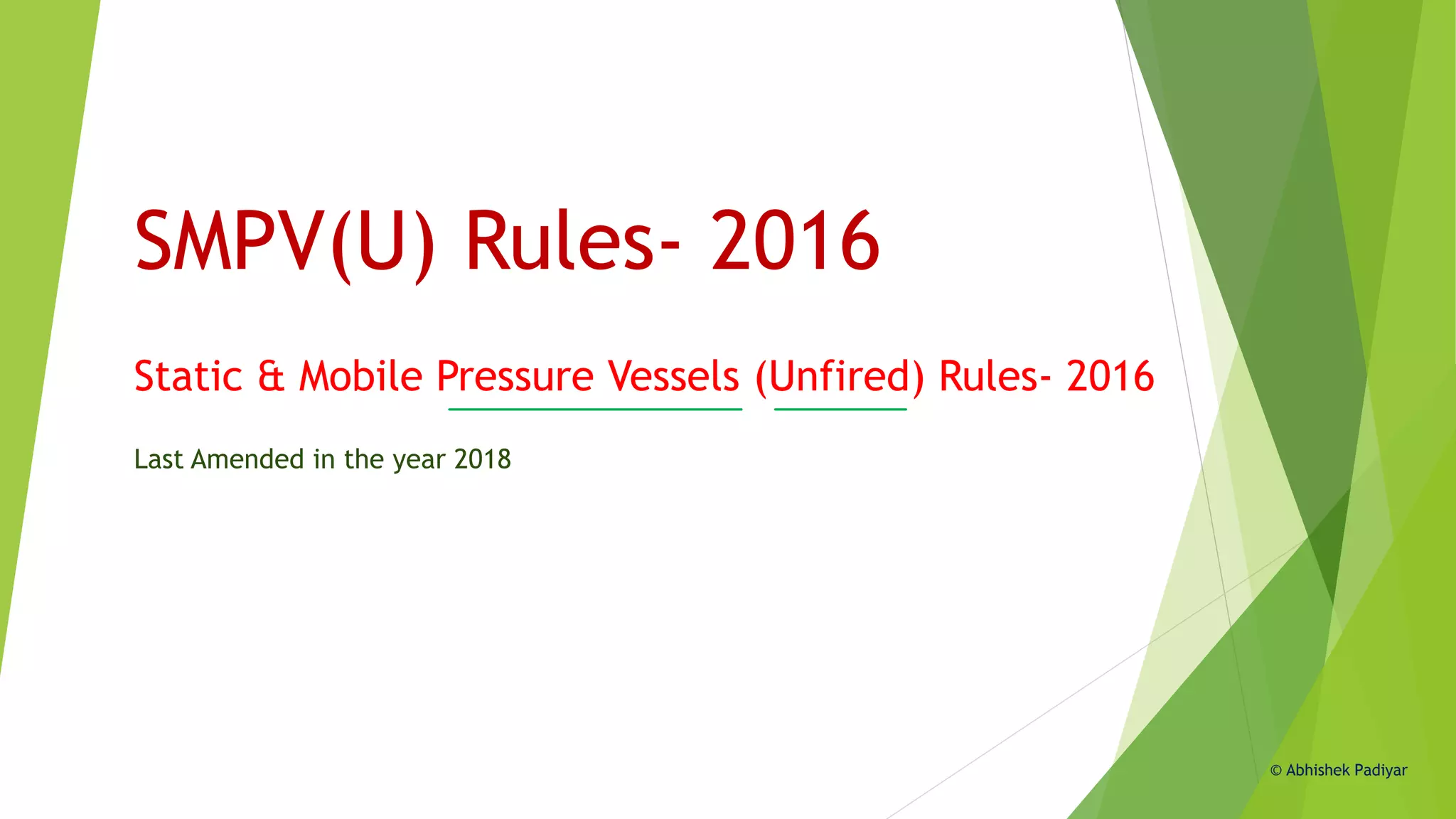 Smpv(u) rules 2016-18 | PPTX