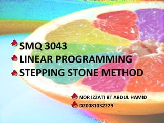 LP Stepping-Stone Method | PPT