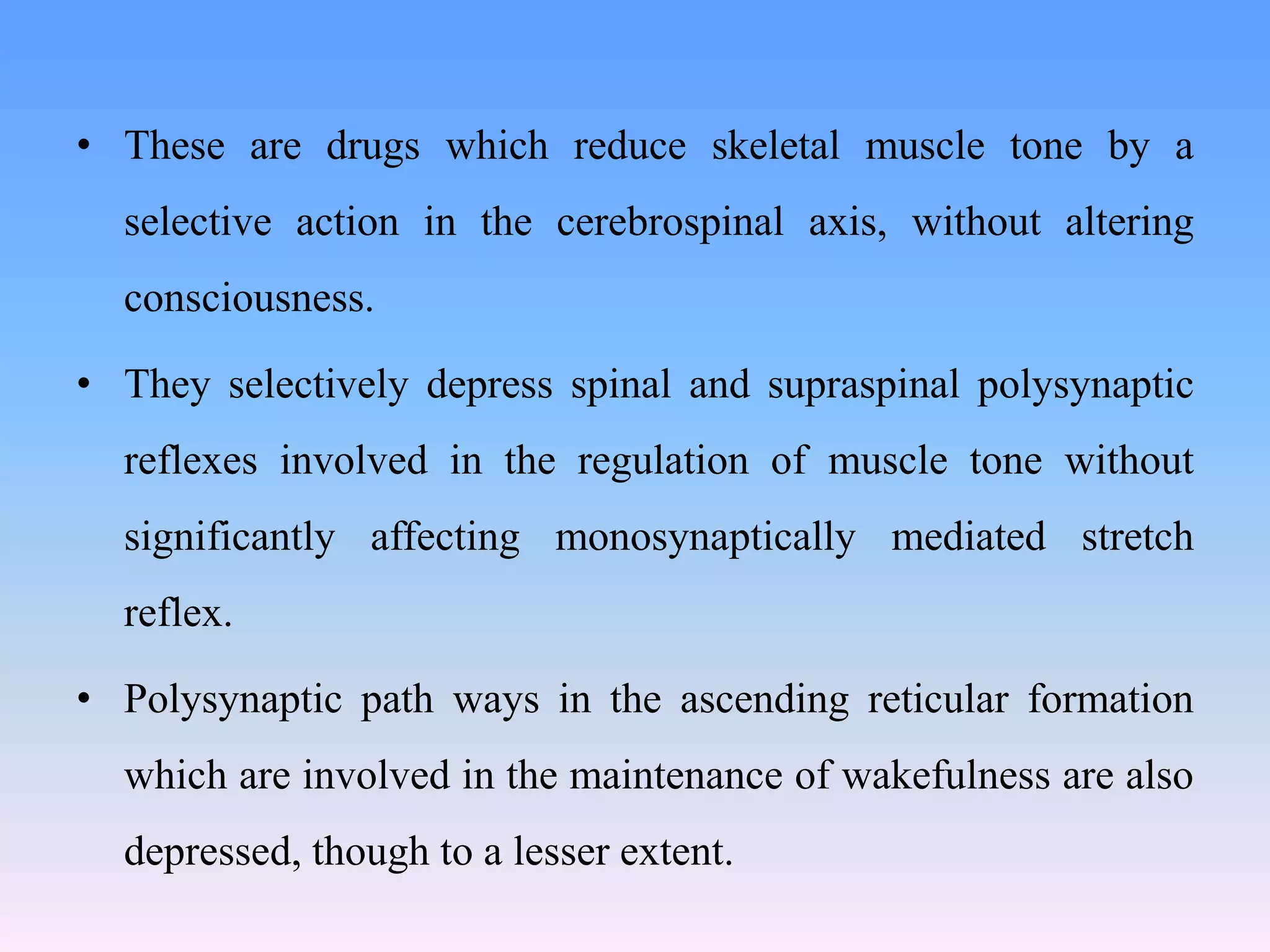 centrally acting muscle relaxants | PPTX