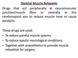 Skeletal Muscle R ,,oa averse effects uses | PPTX | Chemistry | Science