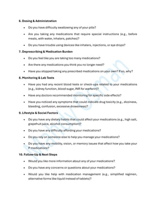 Structured Medication Review (SMR) Questionnaire | PDF