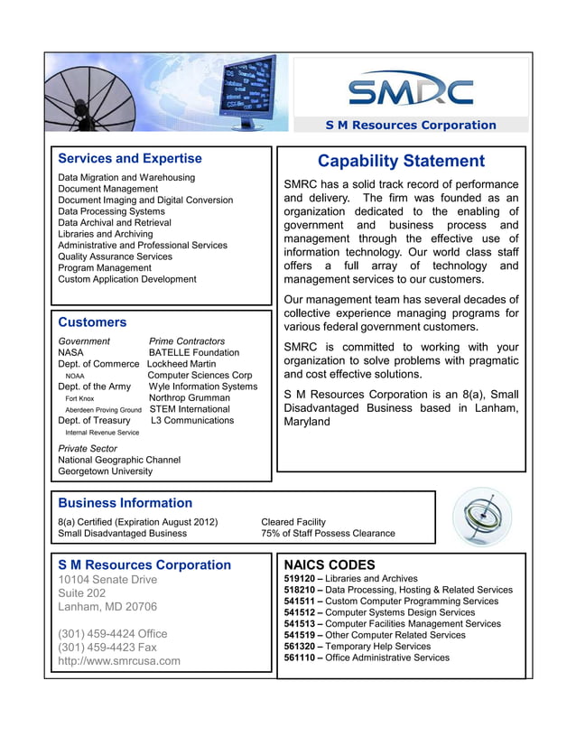 SMRC Capability Statement | PDF
