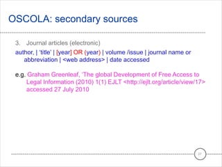 OSCOLA referencing UWL | PPTX