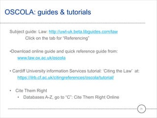 OSCOLA referencing UWL | PPTX