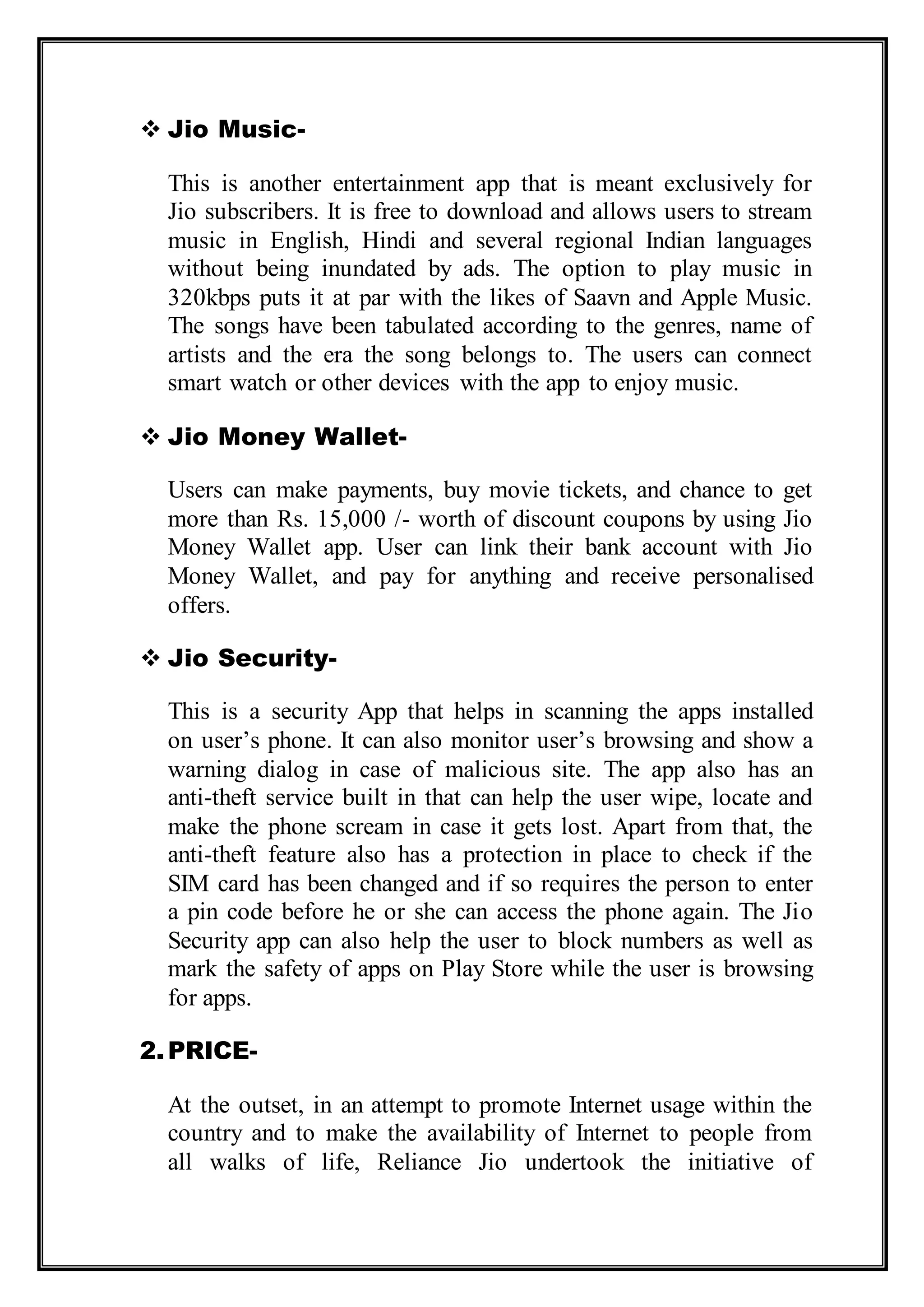 Study on 7Ps of Reliance Jio in Bhubaneswar | DOCX