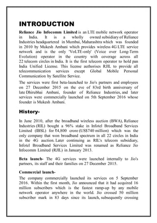 Study on 7Ps of Reliance Jio in Bhubaneswar | DOCX