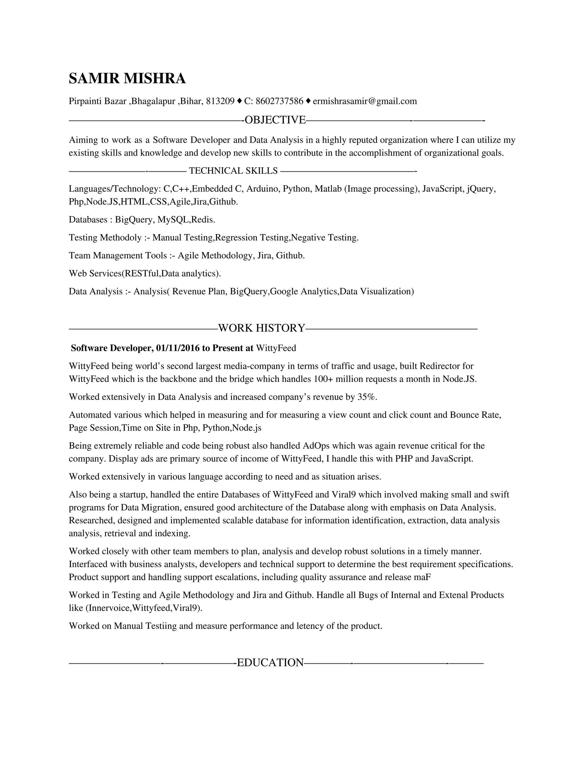 Sm resume ind (1) | PDF