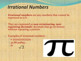 Real Numbers | PPTX