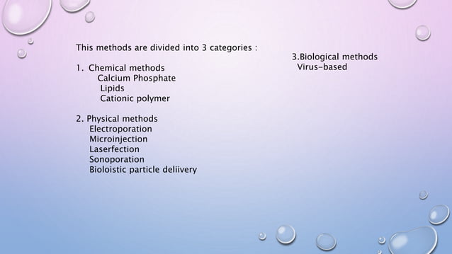 Transfection in animal cells through chemical methods like Calcium ...