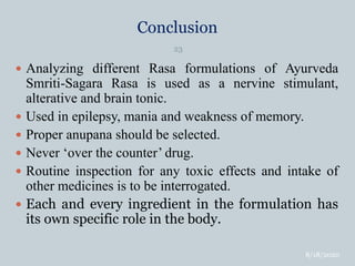 SMRITISAGARA RASA- YOGA REVIEW | PPTX