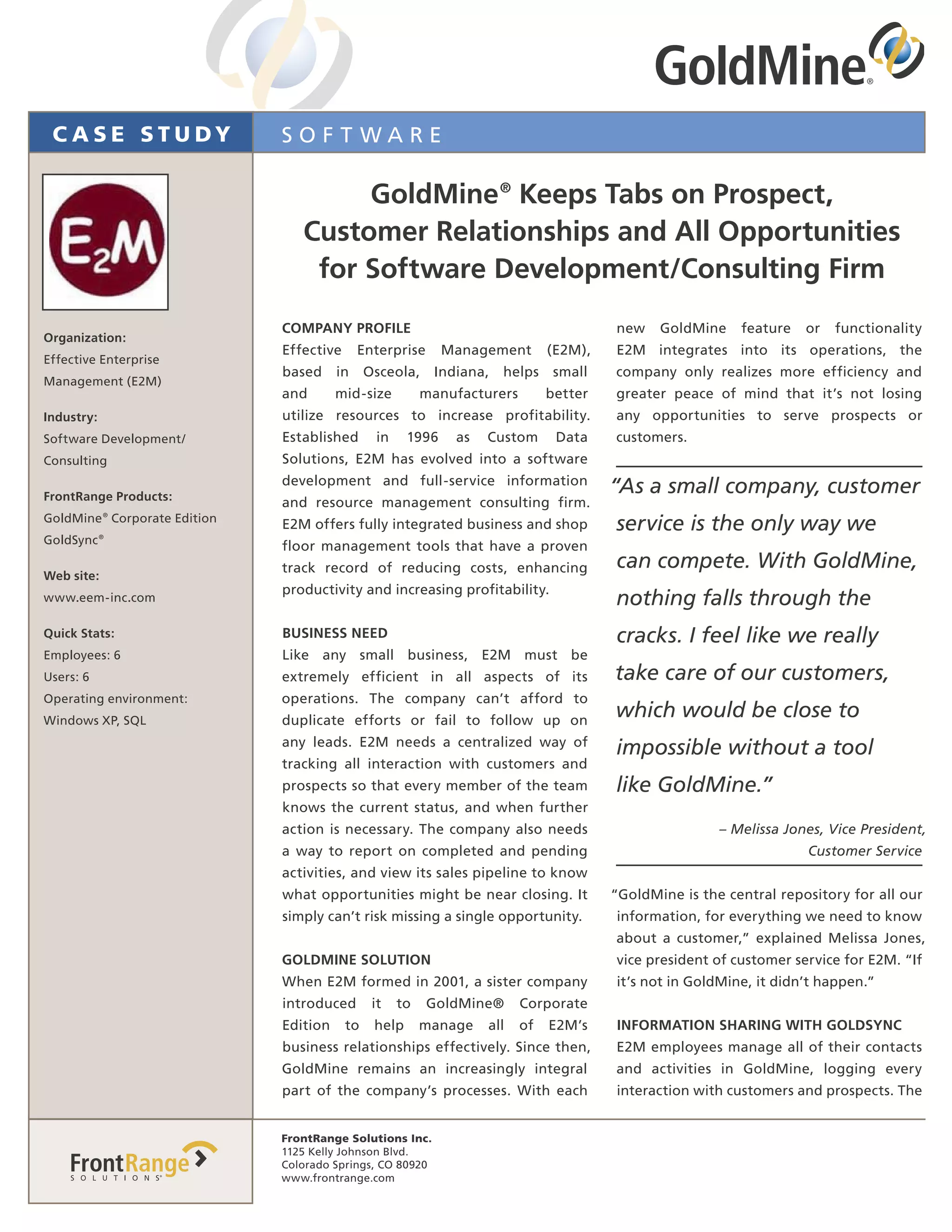 Gold Mine Case Study E2M | PDF