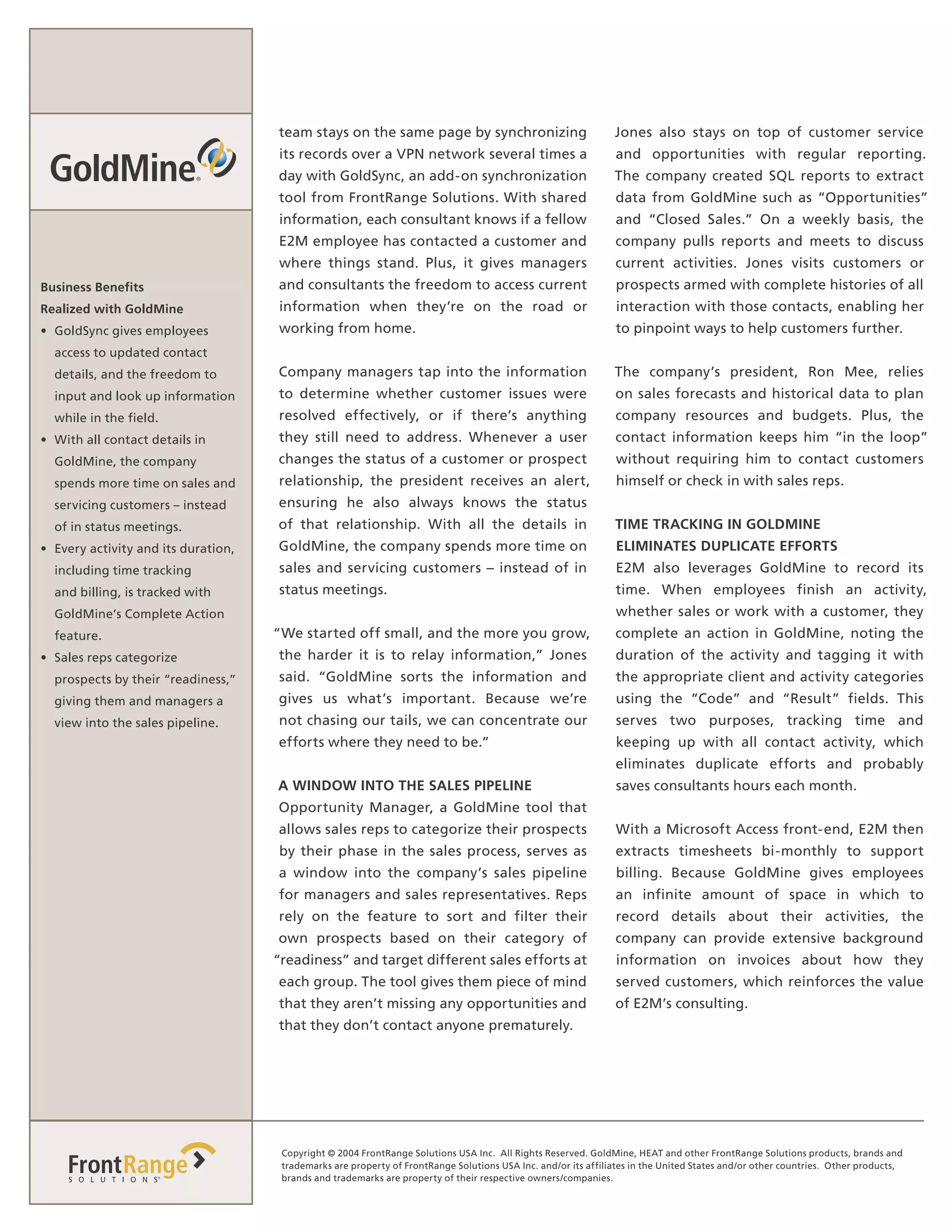 Gold Mine Case Study E2M | PDF