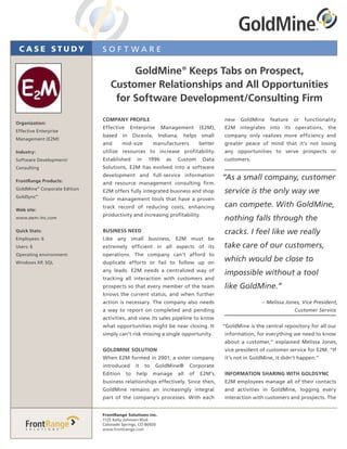 Gold Mine Case Study E2M | PDF