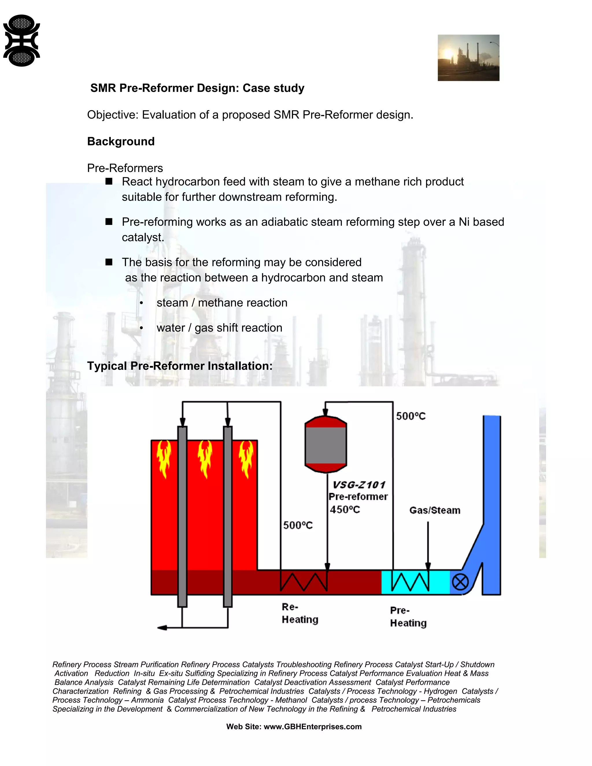 SMR PRE-REFORMER DESIGN: Case Study | PDF