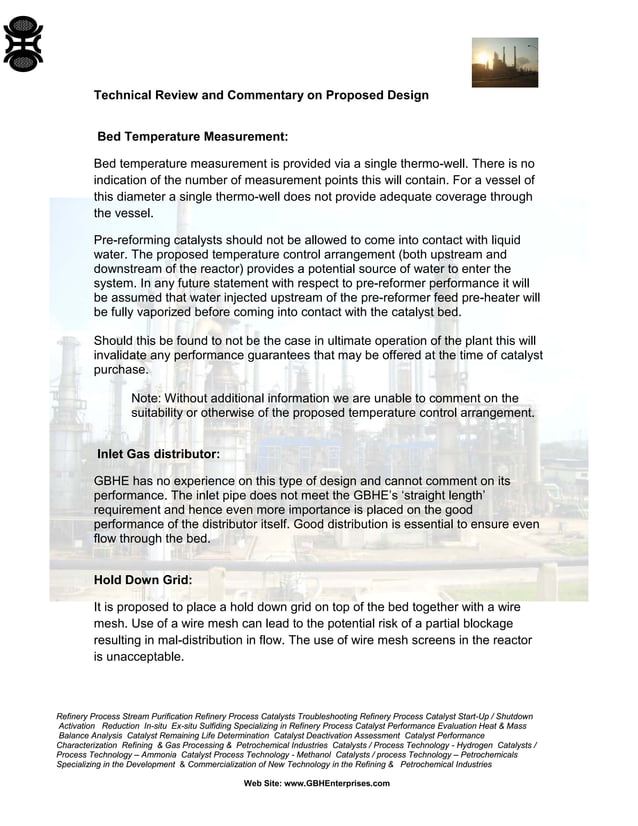 SMR PRE-REFORMER DESIGN: Case Study | PDF | Chemistry | Science