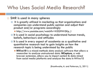 Social Media in Qualitative Research Final Copy | PPT