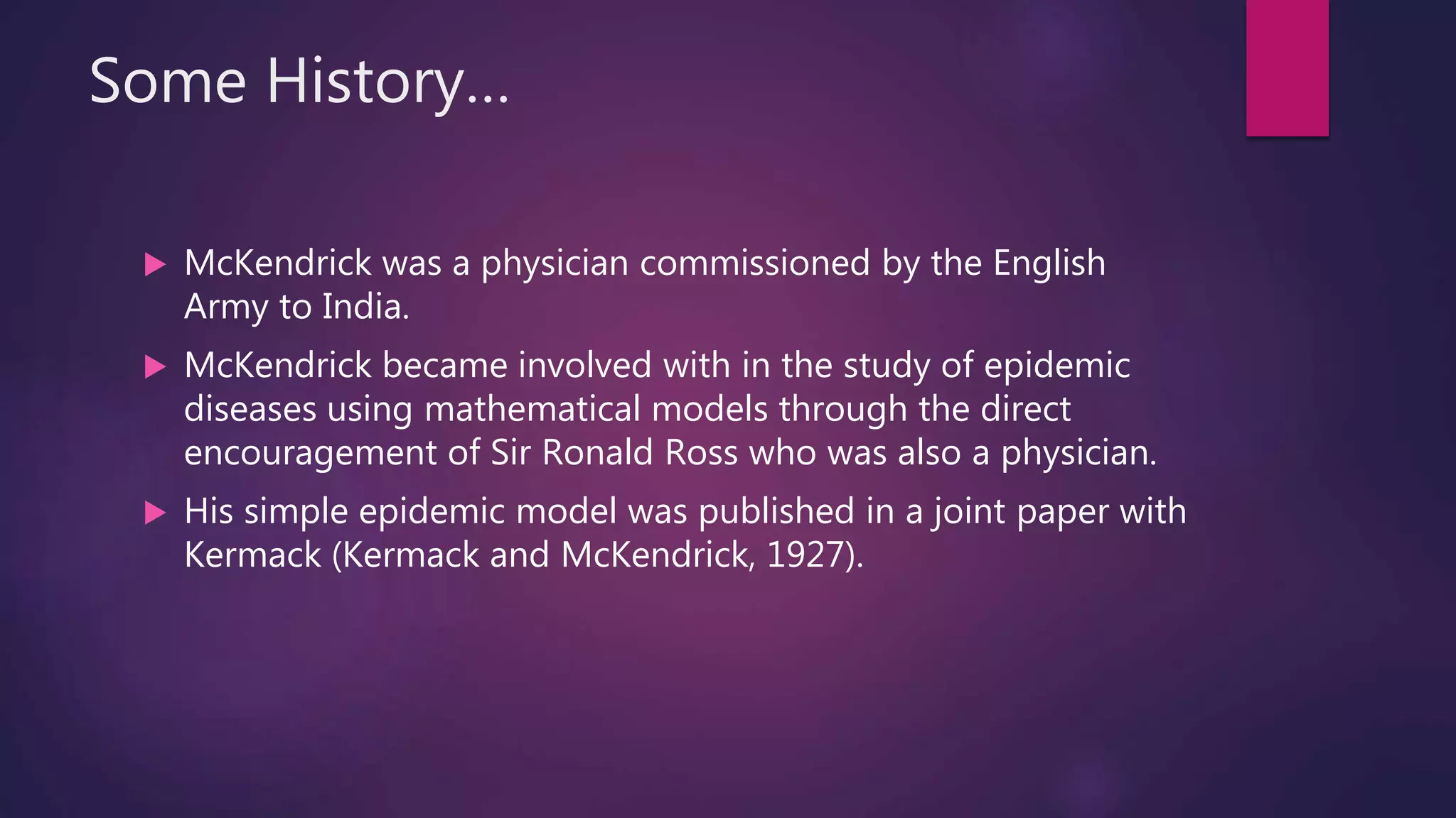 kermack & mc kendrick epidemic threshold theorem | PPTX