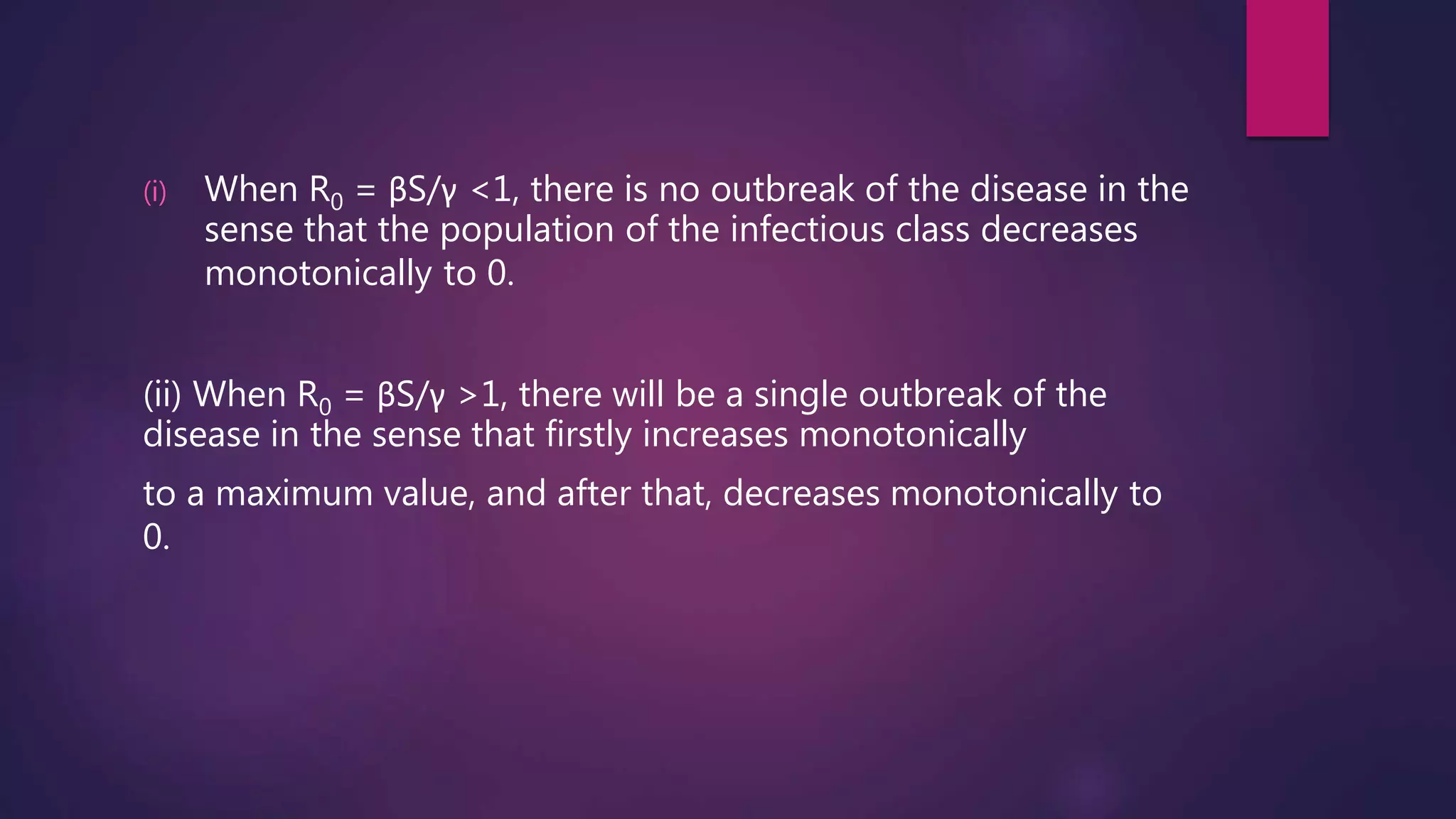 kermack & mc kendrick epidemic threshold theorem | PPTX