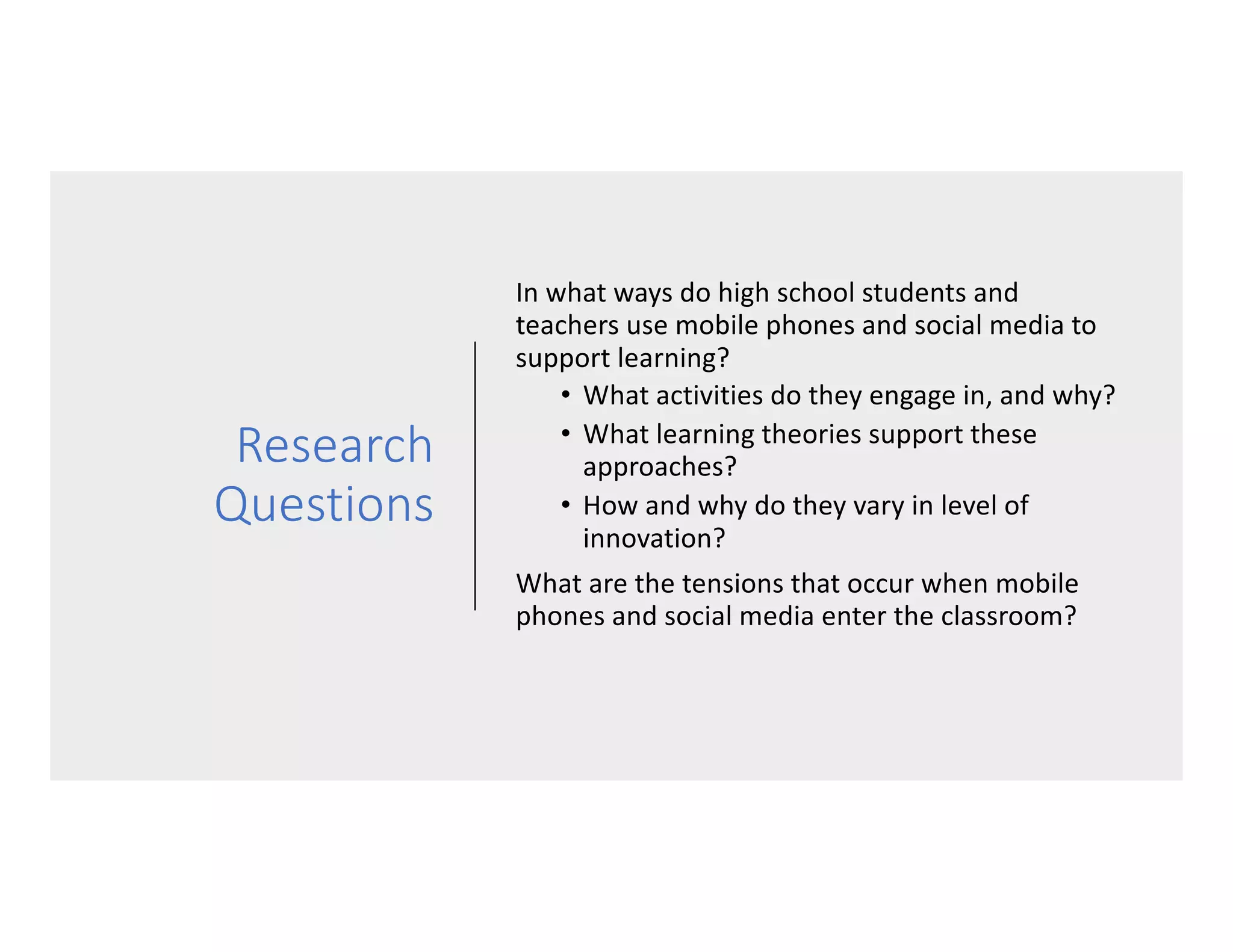 Mobile Phones + Social Media = Classroom Tools? Learning through two ...