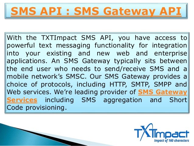 SMS Gateway API | SMS Gateway Services | Text Message API