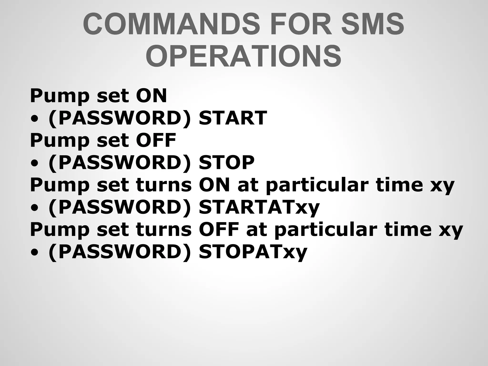 Sms based pumpset_control | PPTX
