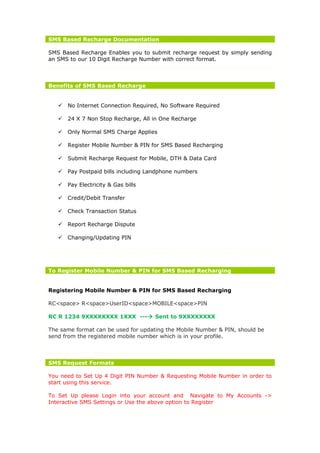 Sms based recharge | PDF