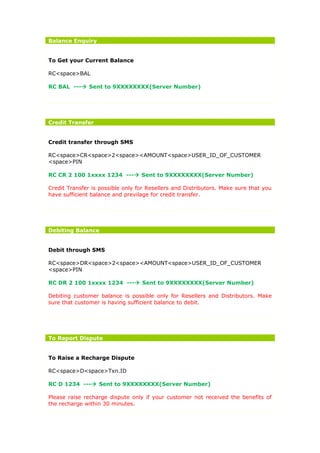 Sms based recharge | PDF