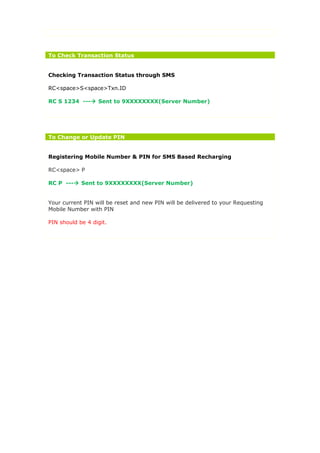 Sms based recharge | PDF