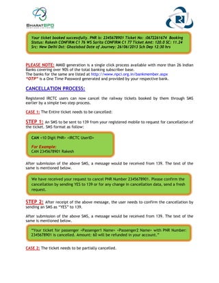 Sms booking 139 | PDF