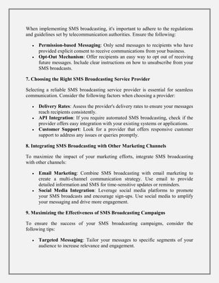 SMS broadcaster | PDF