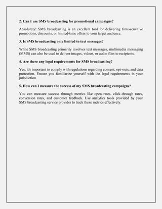 SMS broadcaster | PDF