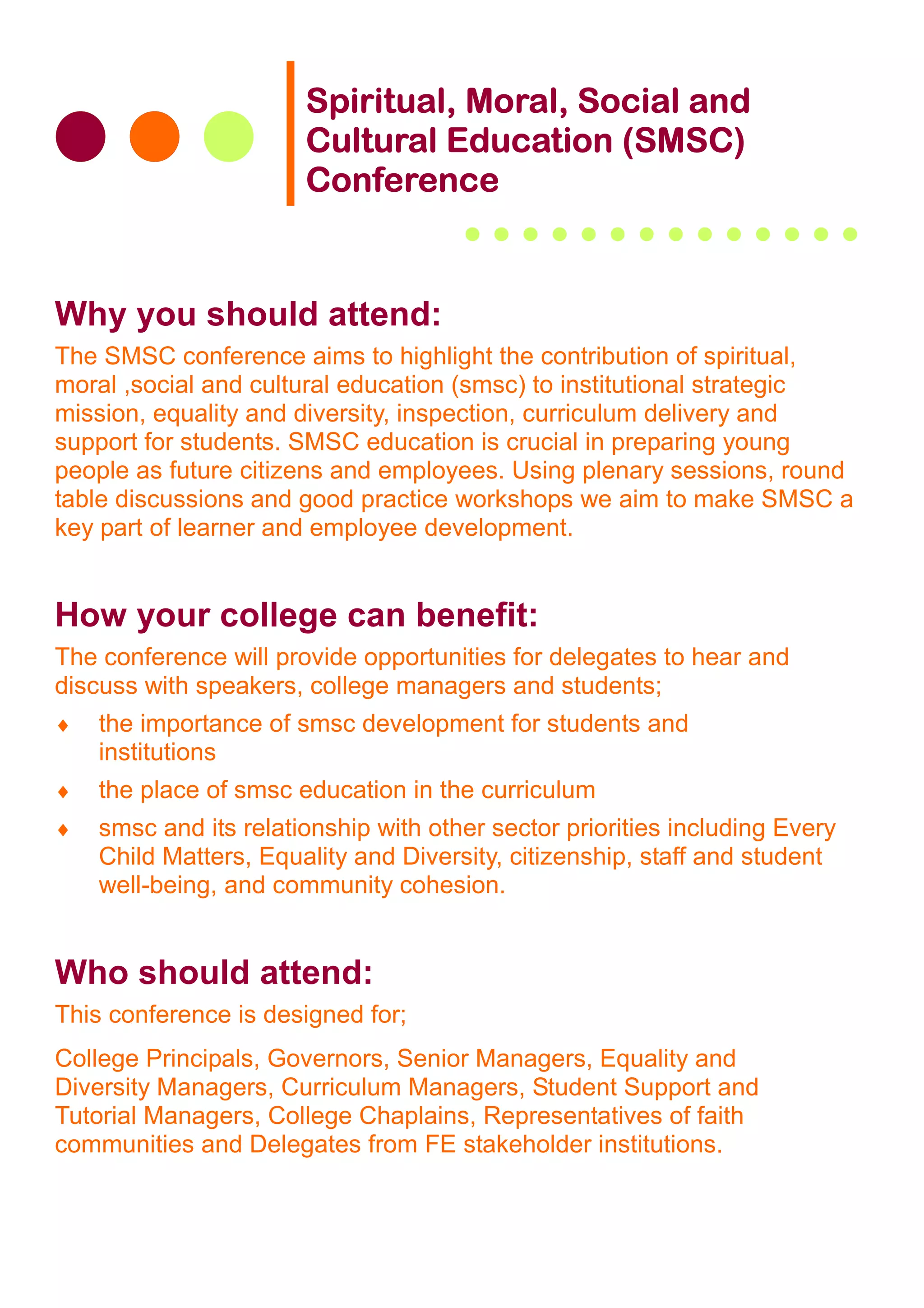 SMSC conference flyer | PDF