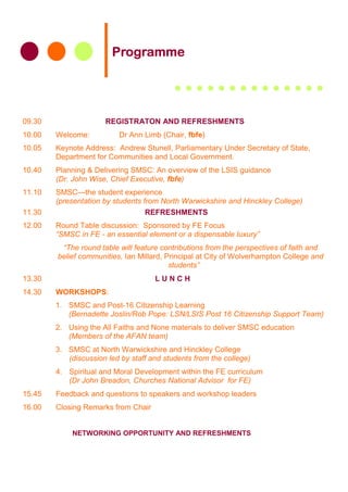 SMSC conference flyer | PDF | Prom | Personal Celebrations & Life Events