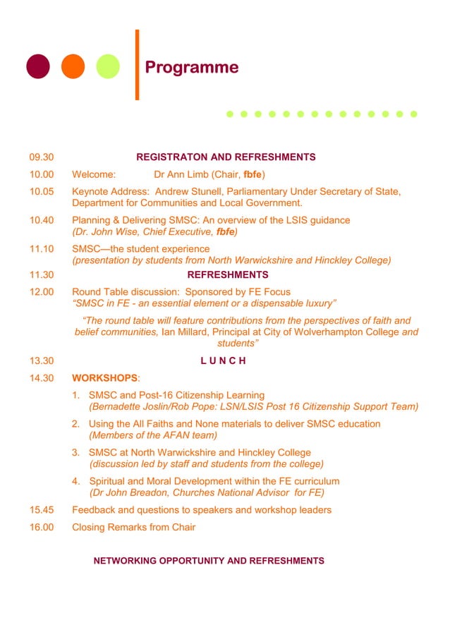 SMSC conference flyer | PDF | Prom | Personal Celebrations & Life Events