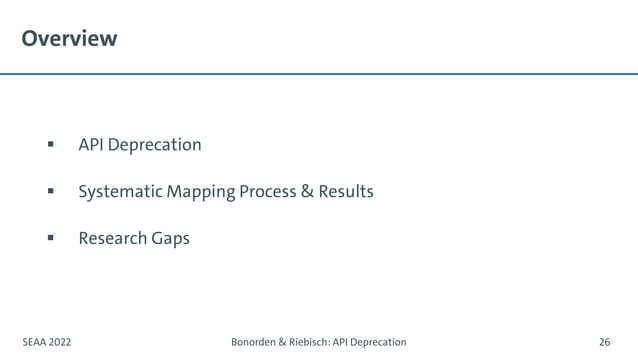 API Deprecation: A Systematic Mapping Study | PPT