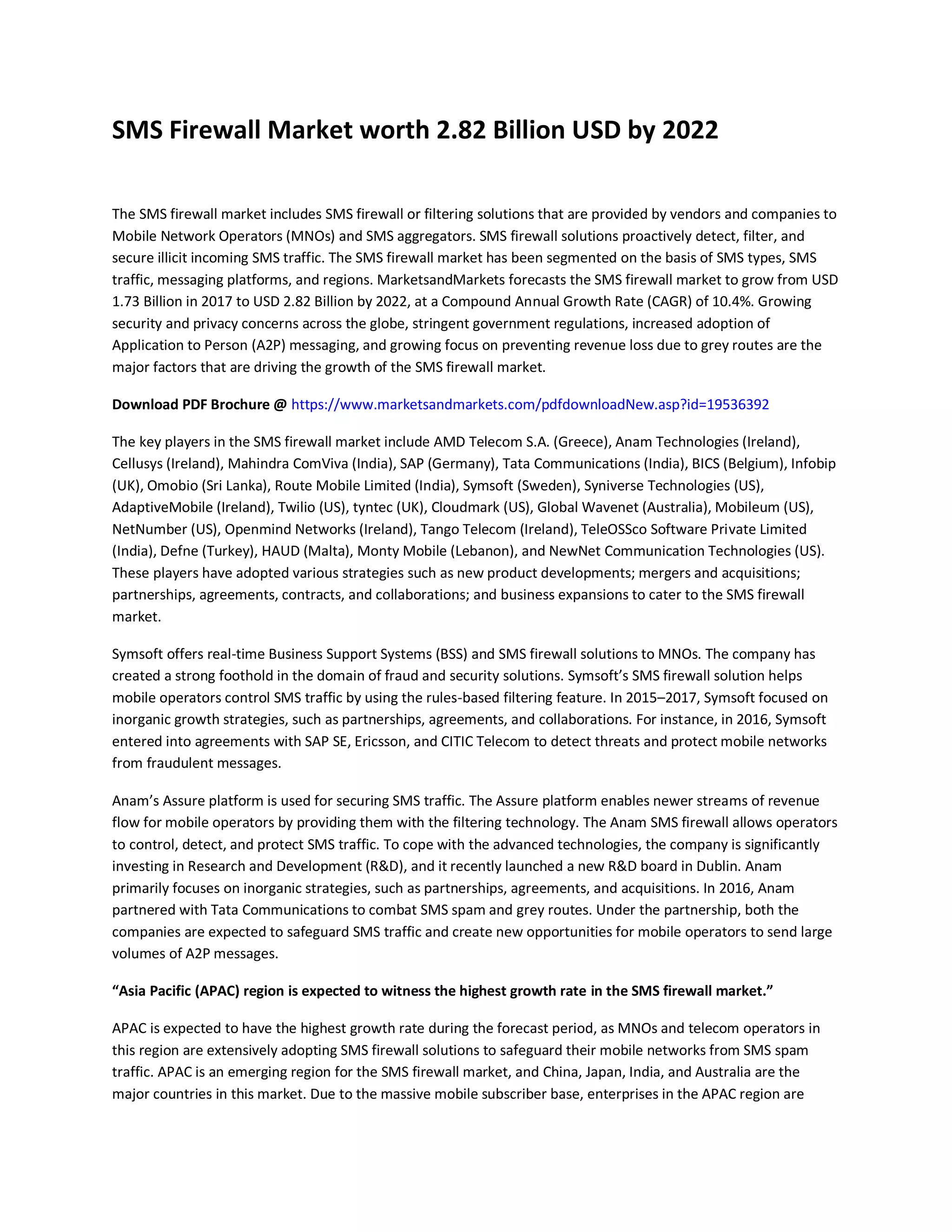 Sms firewall market | PDF