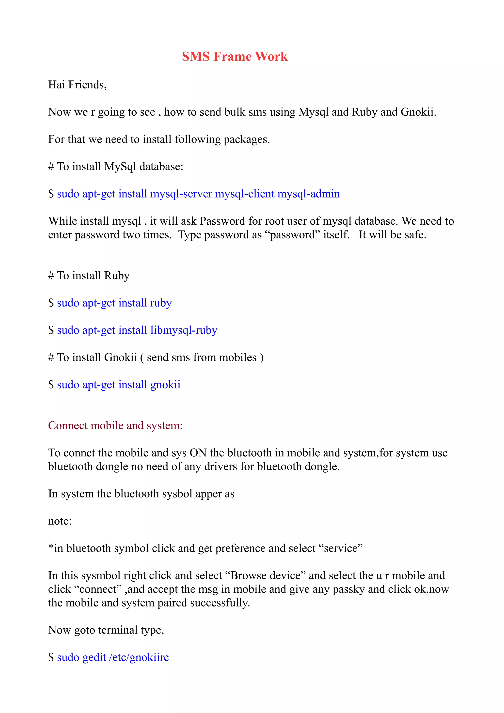 sms frame work | PDF