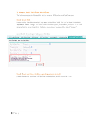 SMS from workflow User Manual | PDF