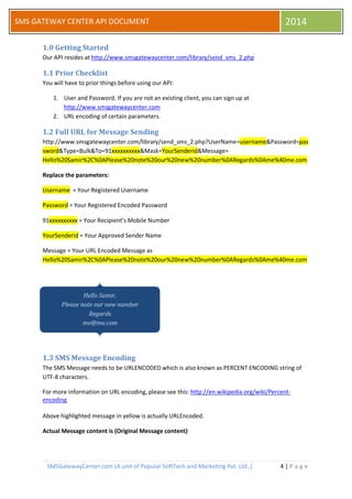 SMS Gateway Center API Document | PDF | Email | Internet