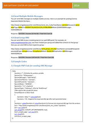 SMS Gateway Center API Document | PDF | Email | Internet
