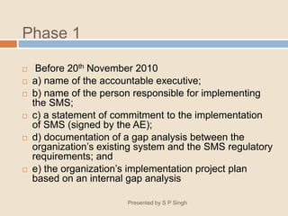 Sms Implementation Phase 1 | PPT