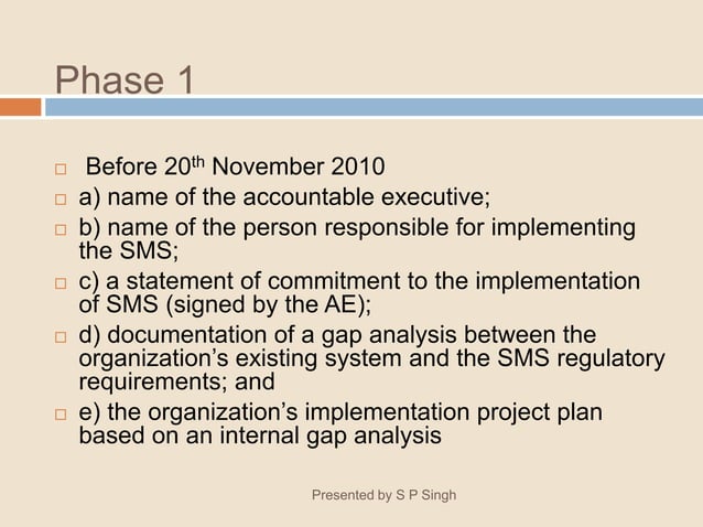 Sms Implementation Phase 1 | PPT