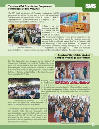 SMS Varanasi News Letter July -Dec 2012 | PDF