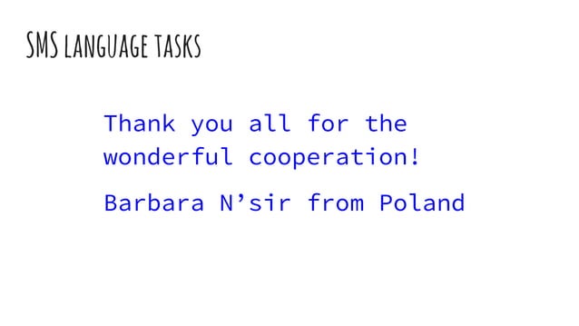 Sms language activities | PPT