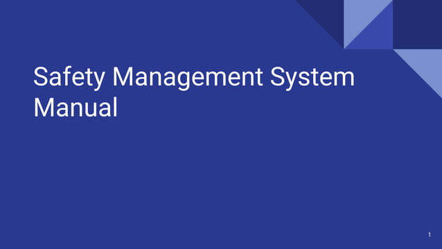 Safety Management System Manual | PPT