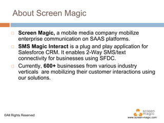 SMS Magic for Salesforce1: Features and Essential usecases | PPT